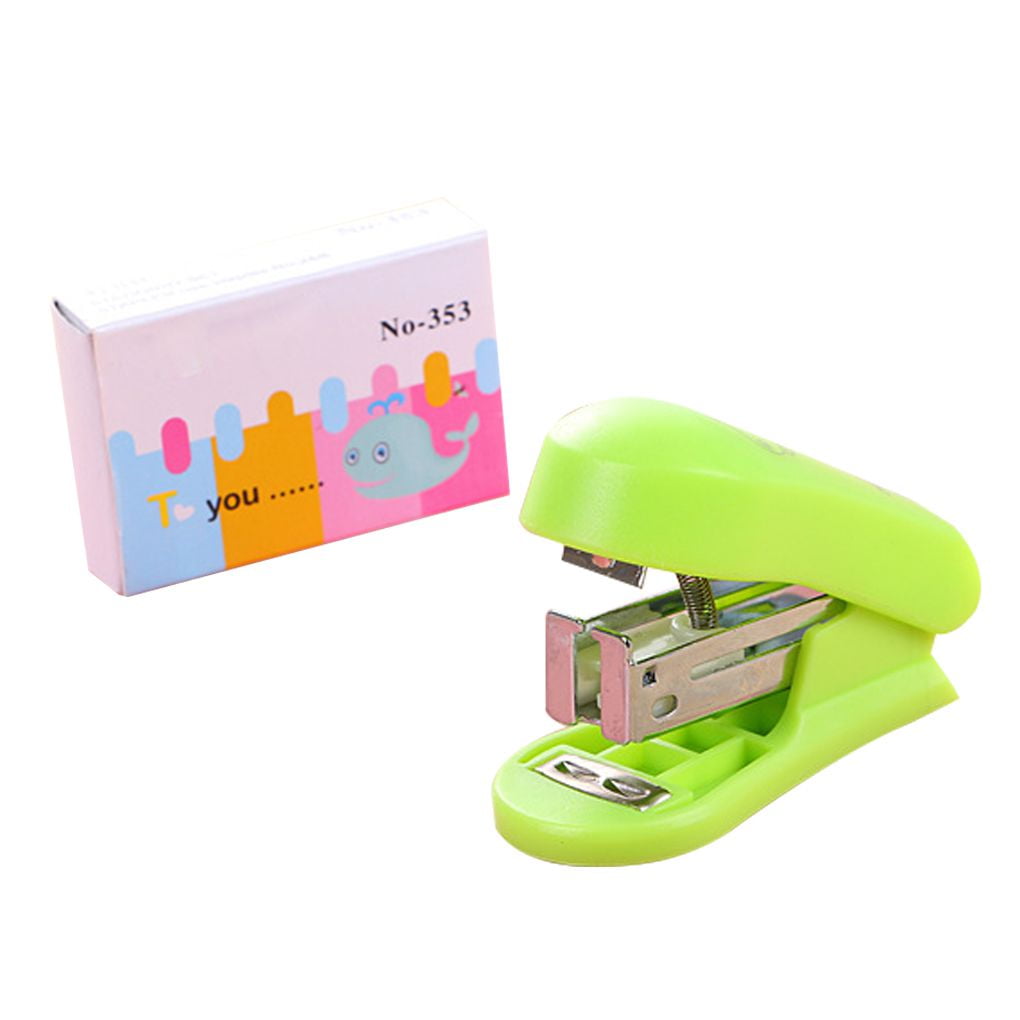 Linyer Cartoon mini plastic stapler manual office paper stapler student ...
