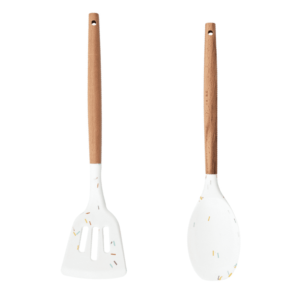 Kitchen Utensils Set for Cooking with Wood Handle for Non-Stick ...