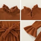 Younger Tree Toddler Girl Long Sleeve Knit Sweater Dress, Fall Winter Outfits, 3-4T - Walmart.com
