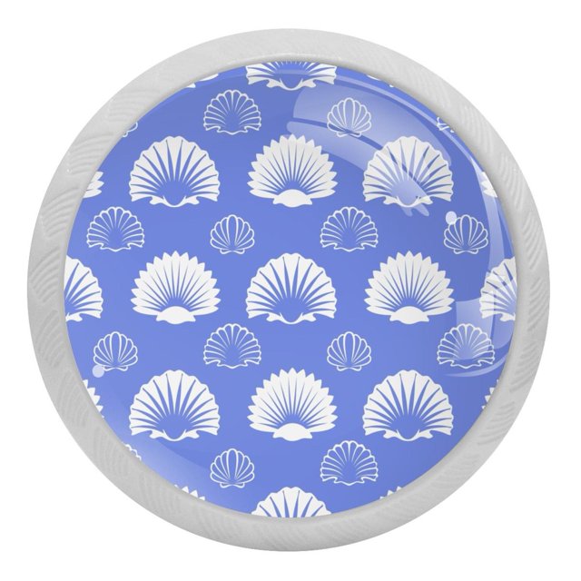 4PCS Round Sea Shells Cabinet Fluorescence Knob Glowing in the Dark ...