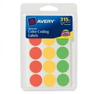 Avery Color-Coding Removable Labels, 3/4" Round Stickers, Assorted ...