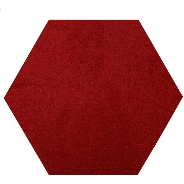 Furnish My Place DC Custom Rug - 2 ft. Hexagon, Red, Indoor Rug for ...