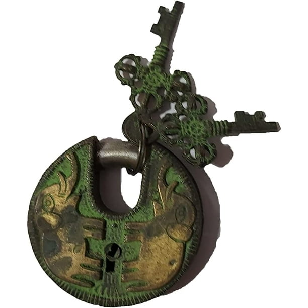 Brass Round Elephant Padlock - Lock with Keys - Working Functional ...