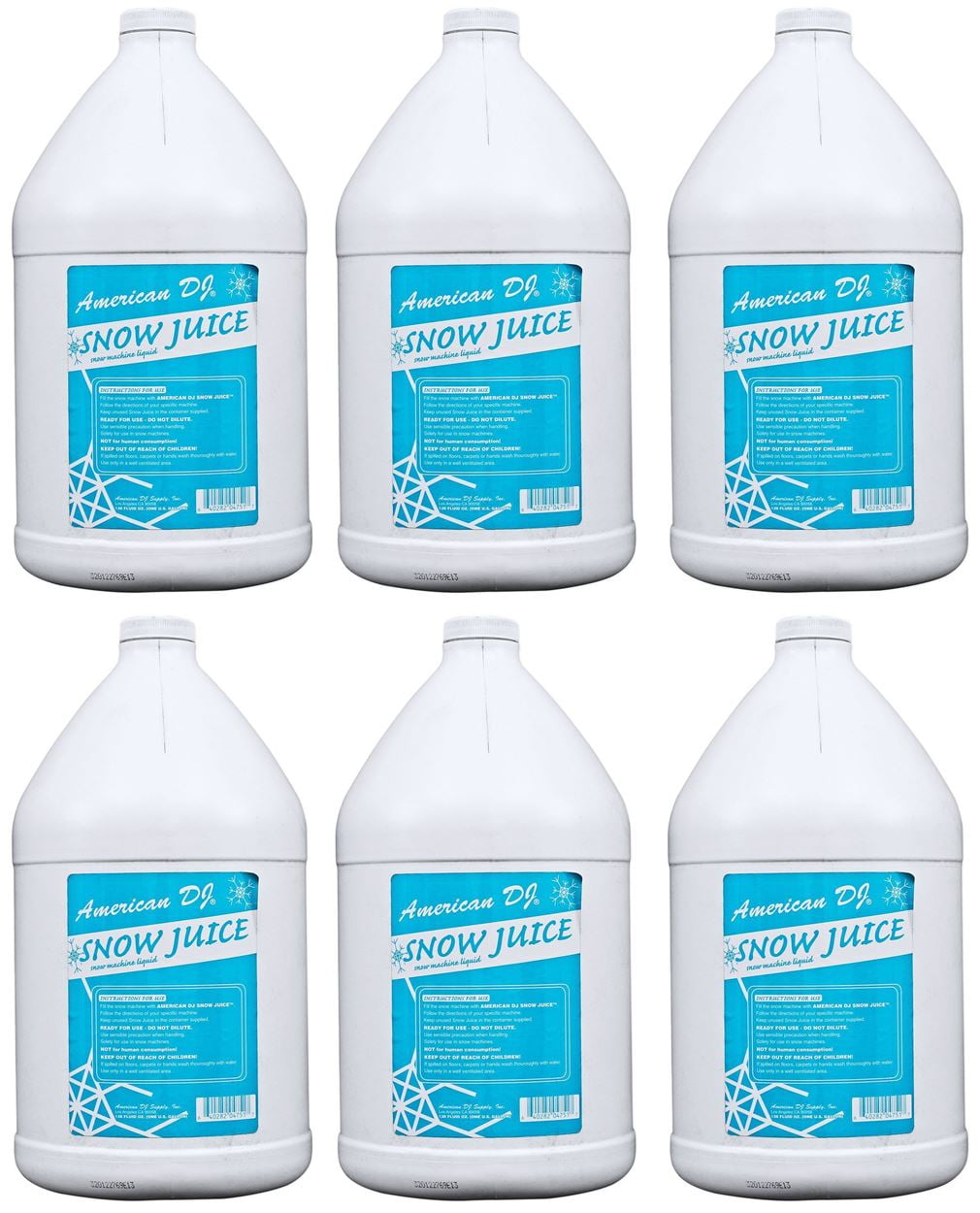 (6) American DJ Snow Gal Gallon of Snow Fluid for Snow Flurry Machine ...