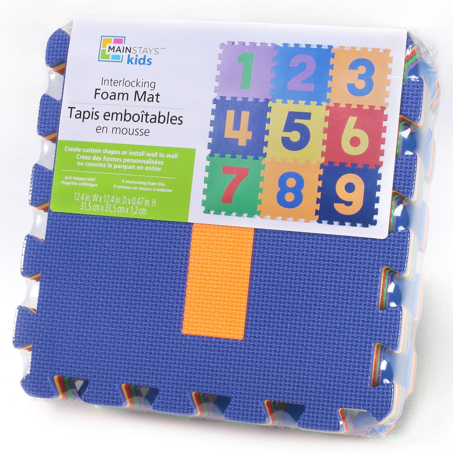 Mainstays Kids Interlocking Foam Mat, 9 interlocking foam tiles kids ...