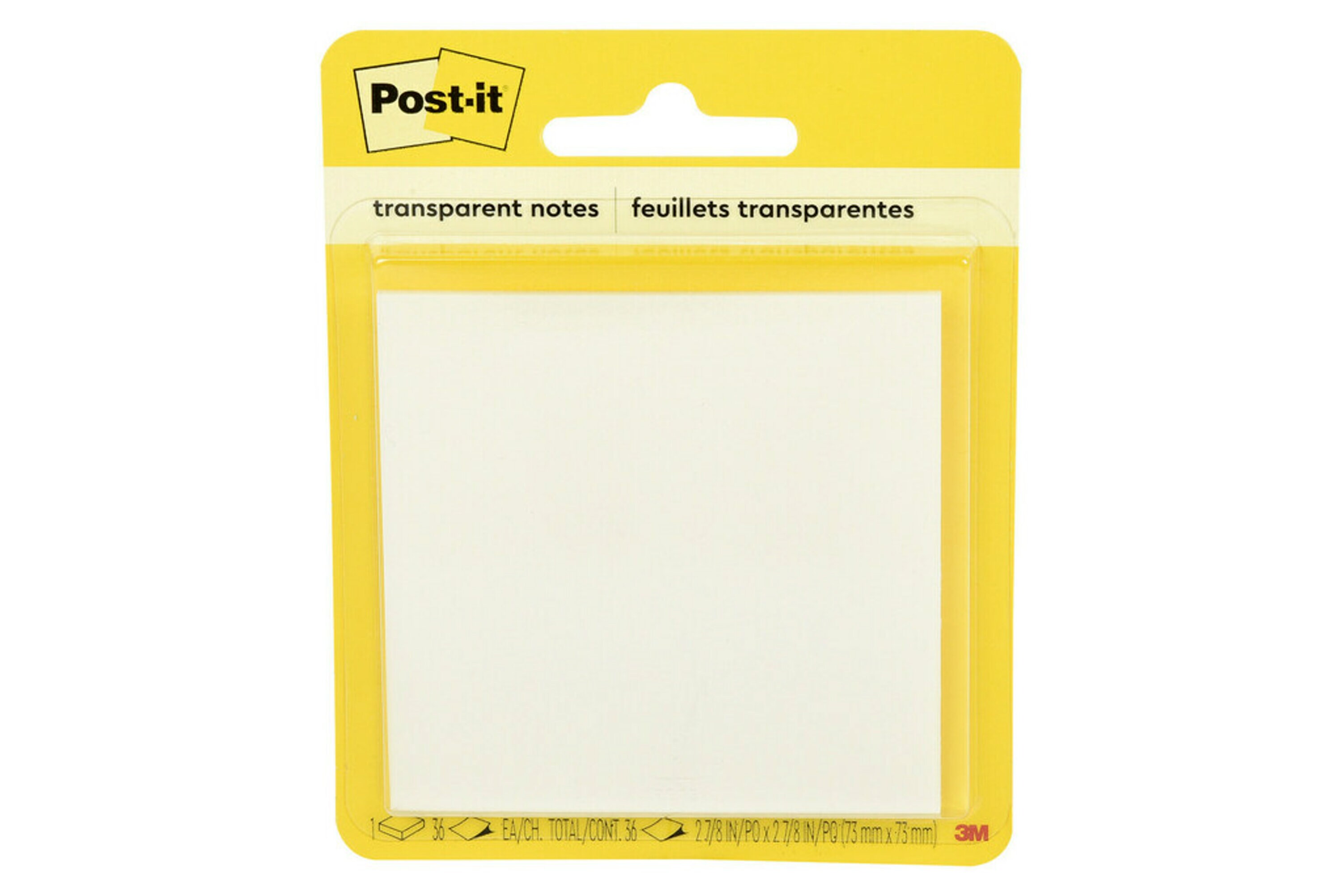 Post-it Transparent Notes, Clear, 2.8 in. x 2 .8 in., 36 Sheets, 1 Pad ...
