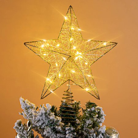 Rustic Christmas Star, 20*25cm, 20 Warm LEDs, 5-Point Christmas Tree ...