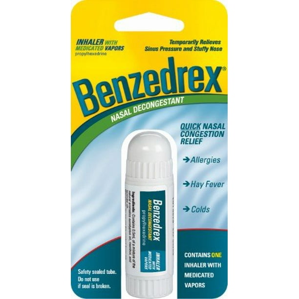 Benzedrex Inhaler Nasal Decongestion Quick Relief Allergies, 1ct, 6 ...