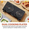 Electric Double Cast Iron Burner, 1500 Hot Plate with Temperature ...