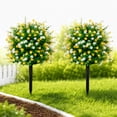 Artificial Topiary Bushes for Outdoors with Spike, Boxwood Ball Fake ...