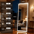 GRAHMCY 64"x21" Full Length Mirror with Lights LED Floor Mirror Wall ...