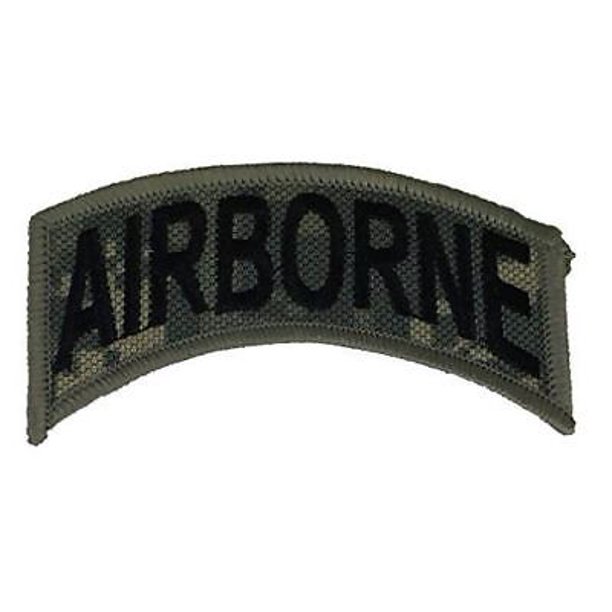 US ARMY AIRBORNE ROCKER TAB PATCH ACU GREY GRAY DIGITAL CAMMO ...