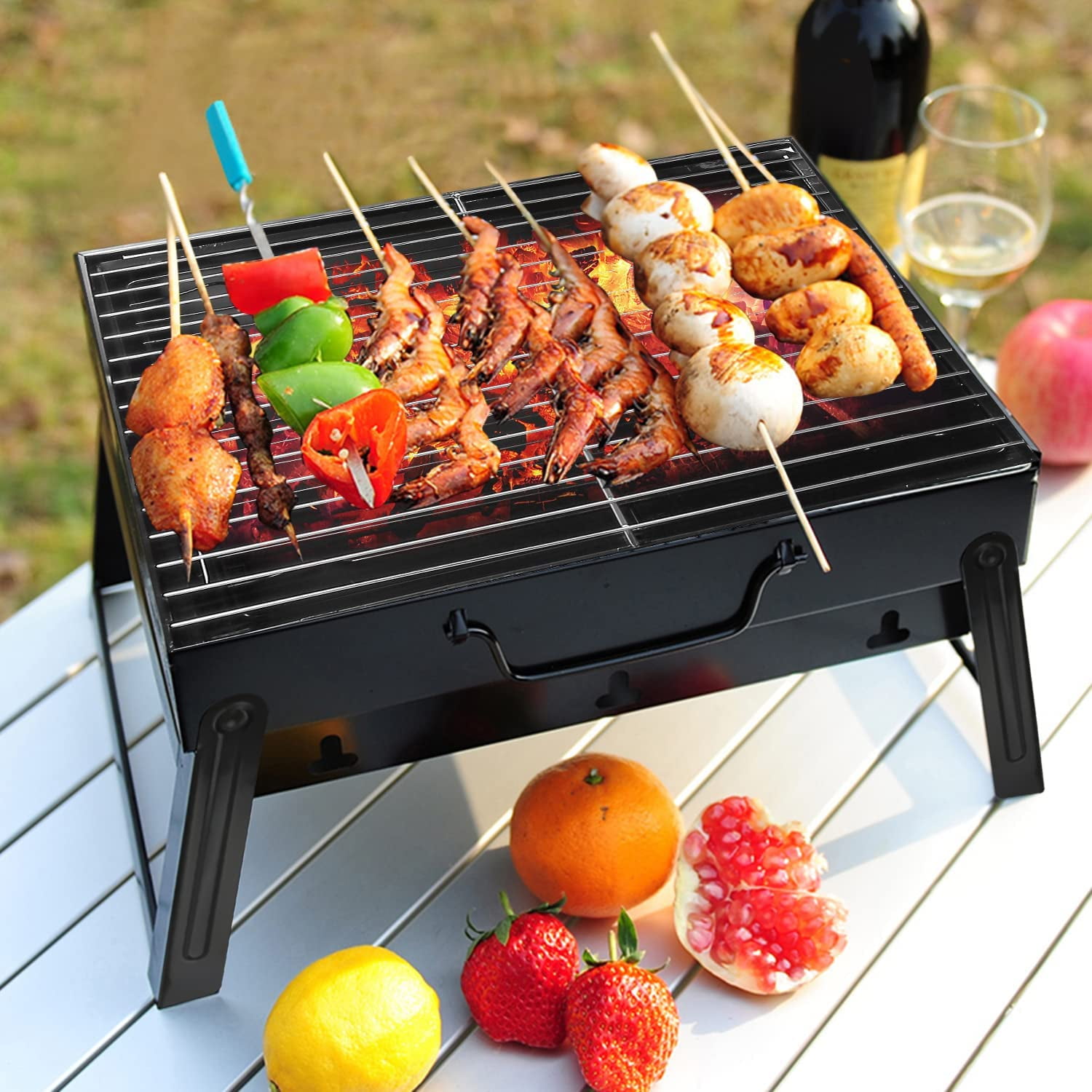Portable Grill Mini Charcoal Grill, Dinosam Folding Camping Grill for ...