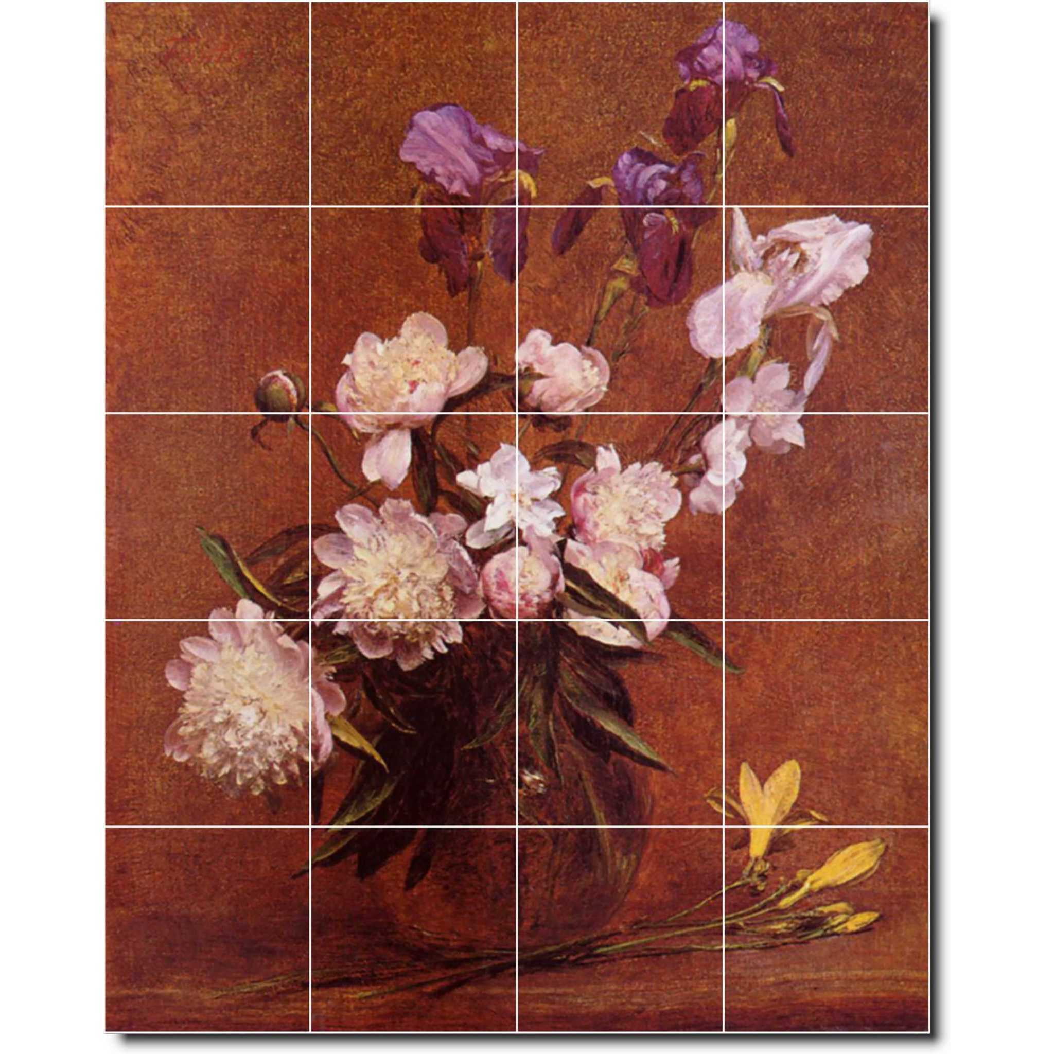 Ceramic Tile Mural-Henri Fantin-Latour Flowers Floor Tile Mural 5. 32 ...
