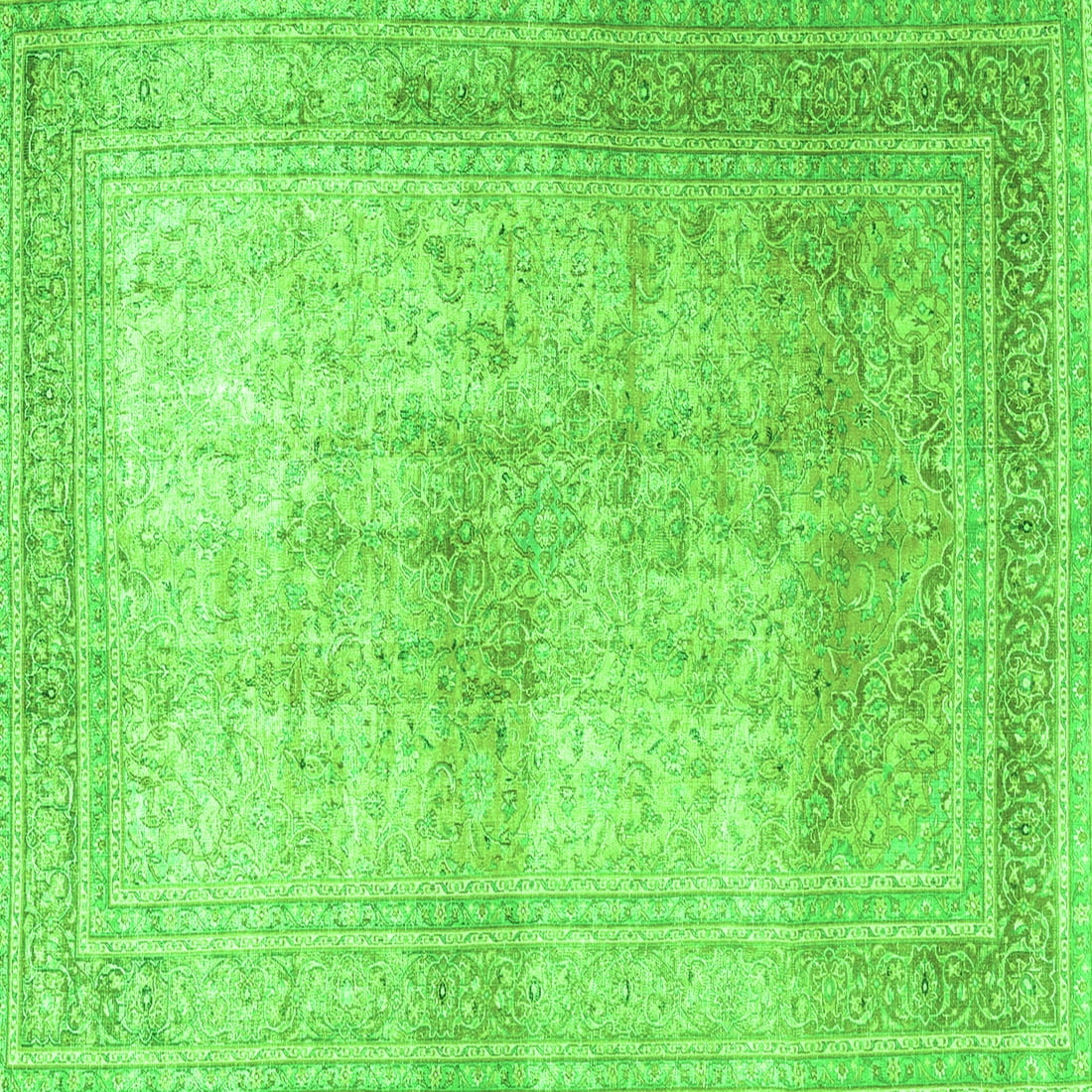 Ahgly Company Indoor Square Persian Green Traditional Area Rugs, 8 ...