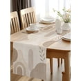 Burlap Table Runner 70 Inches Long, Boho Color Block Leaf Arch Stripe ...