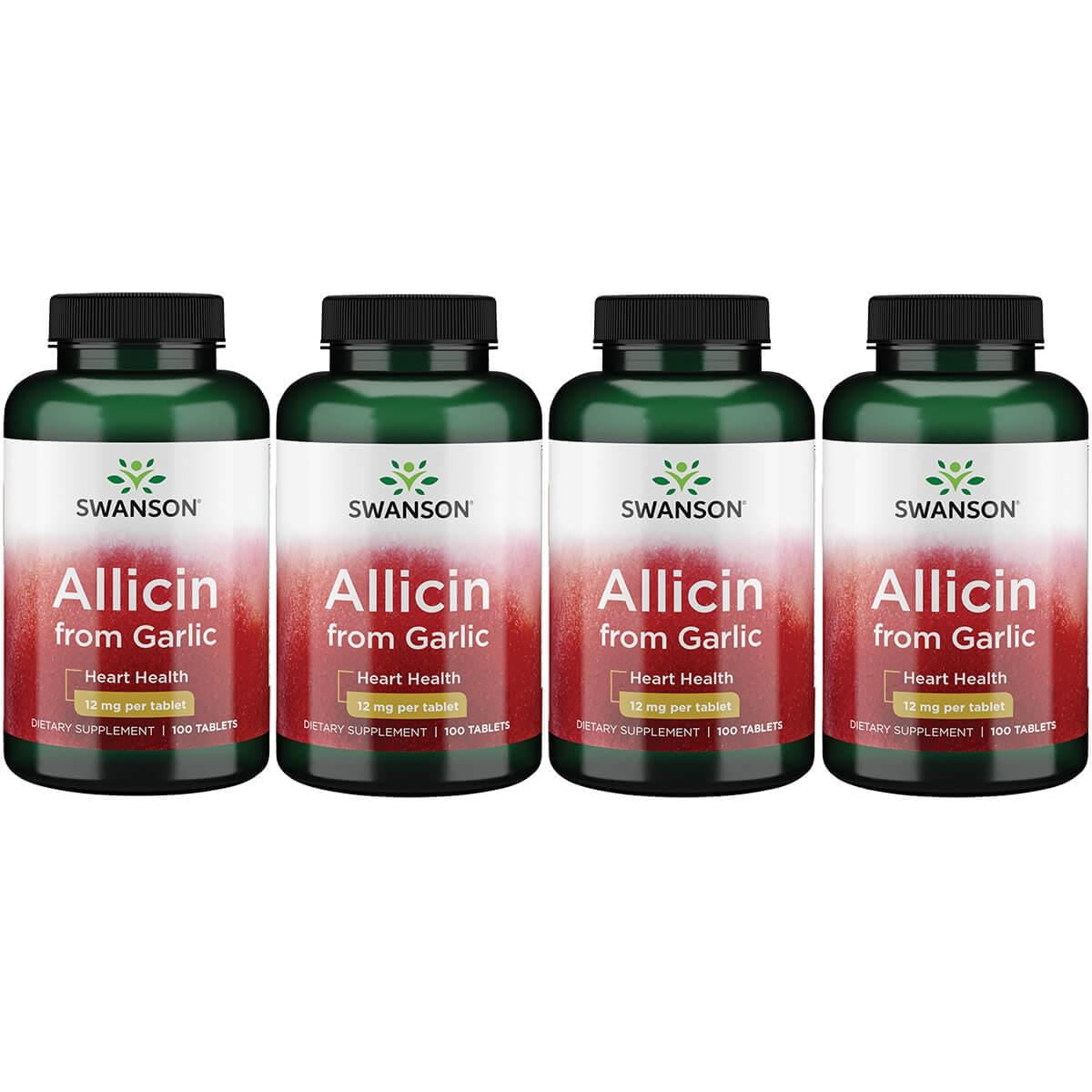 Swanson Allicin from Garlic 12 mg 100 Tabs 4 Pack - Walmart.com
