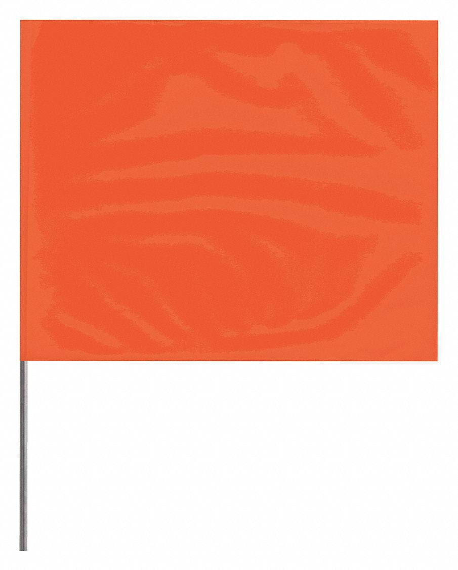 Presco Marking Flag,Orange,Blank,PVC,PK100 2330O-200 - Walmart.com