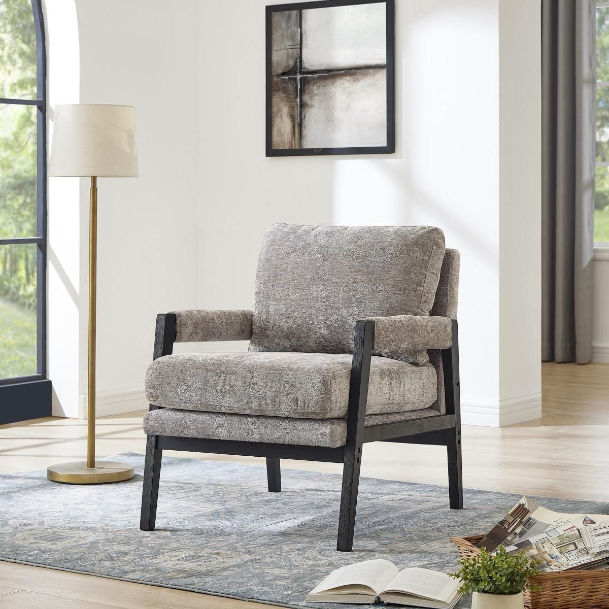Click here for Brassex Terry Accent Chair  Grey prices
