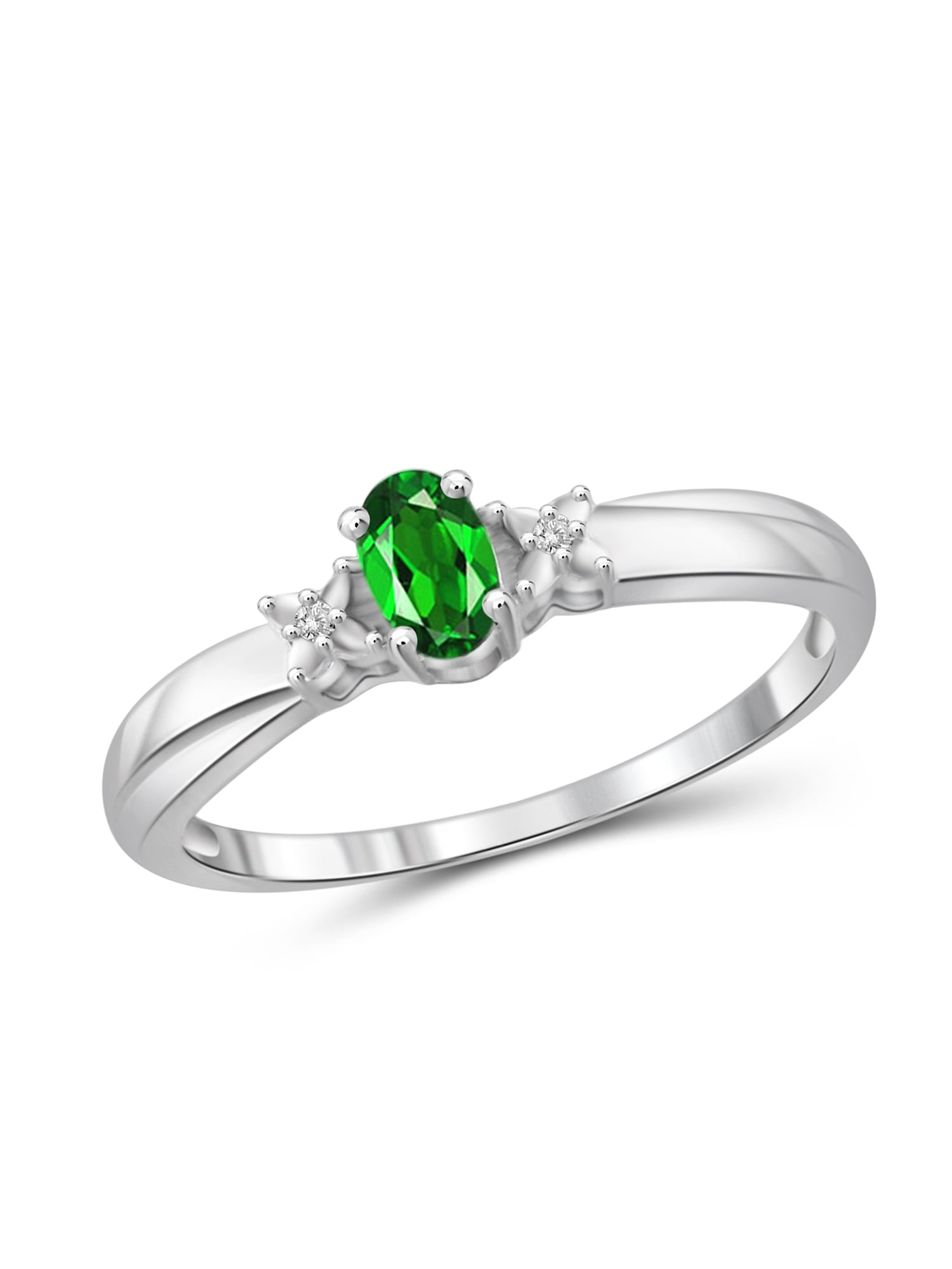 JewelersClub - 0.23 Carat Chrome Diopside Gemstone and Accent White ...