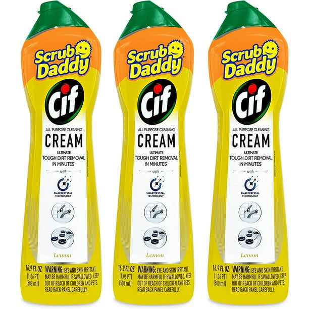 Scrub Daddy 3x Cif All Purpose Cleaning Cream, Lemon - Multi Surface ...