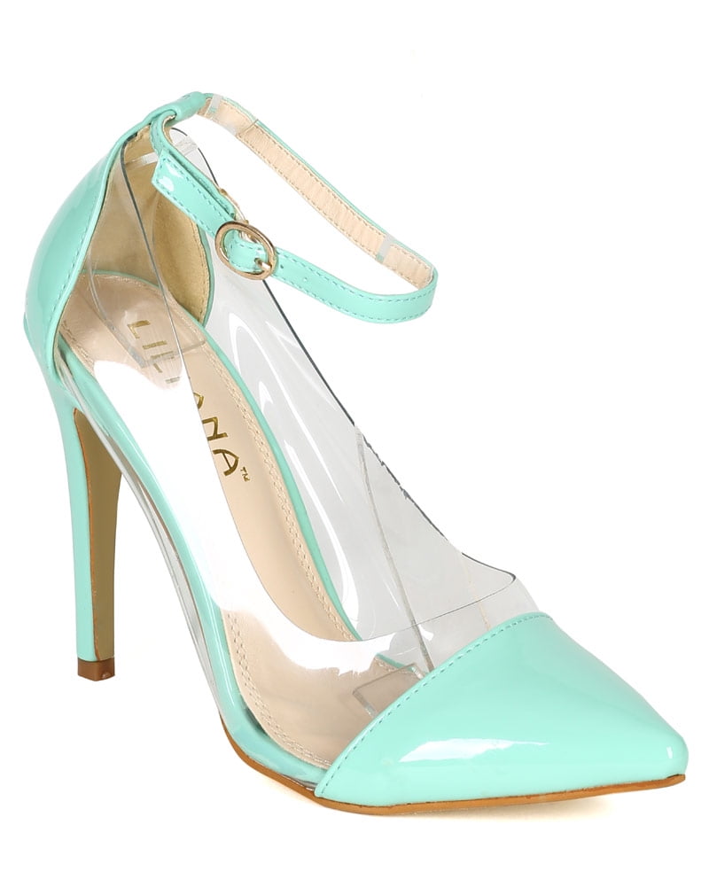 Liliana Olga-1A New Women Patent Lucite Pointy Toe Stiletto Heel Pump ...