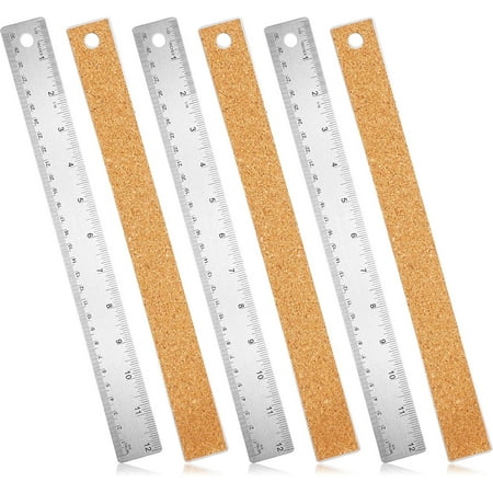 3 Pieces Stainless Steel Cork Base Rulers 12 Inches 30 cm Non Slip ...