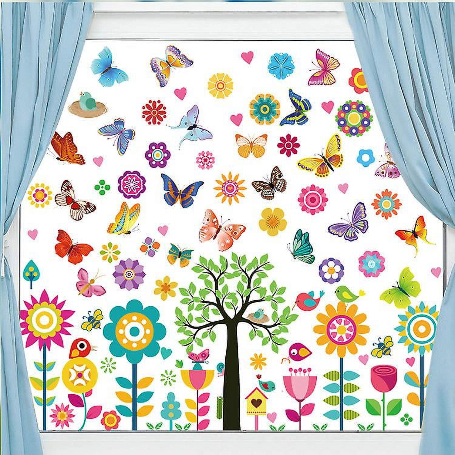 Click here for Geecy Spring And Summer Window Stickers 9 Flower B... prices