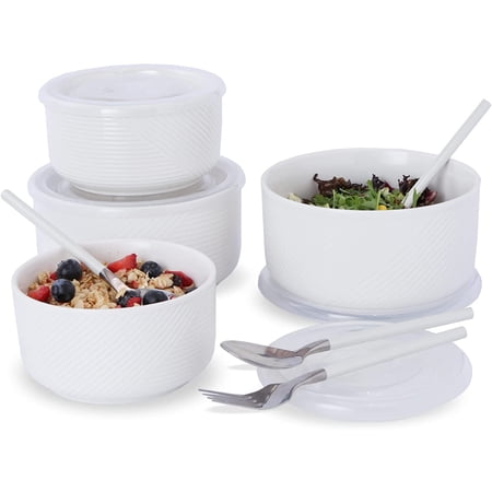Ceramic Bowls Set Lid: Porcelain Bowls with Lids & Matching Dinner ...