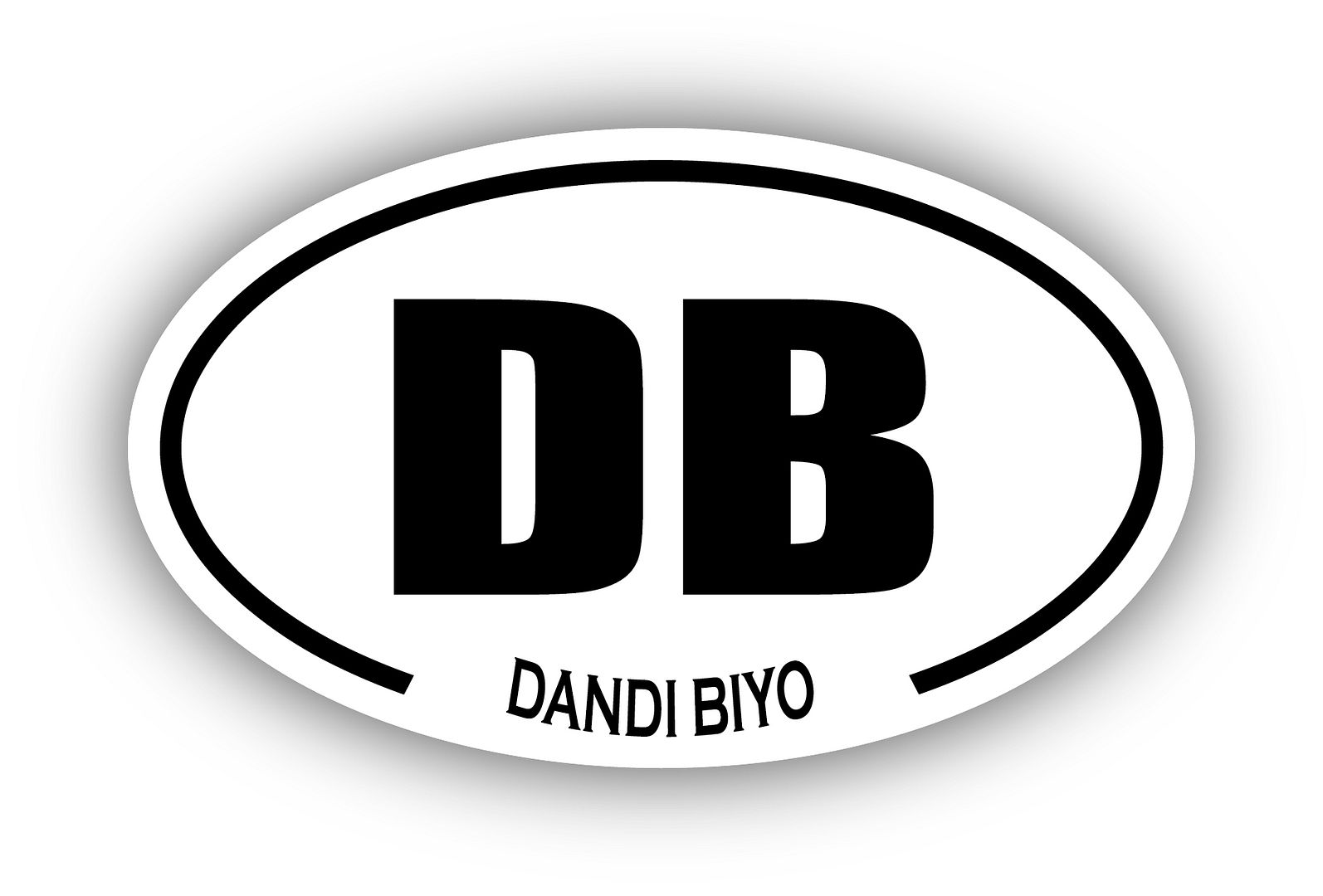 Dandi Biyo DB Oval Bumper Sticker 3M Vinyl Decal 3 in x 5 in - Walmart.com