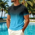 Sewkxo Men's Gradient Color T-Shirt Short Sleeve Crewneck Casual Summer ...