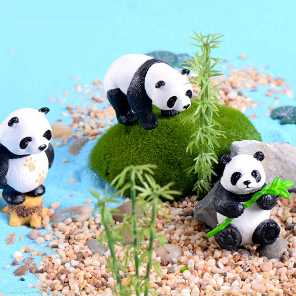 Buy Windfall 4 Pieces Cute Panda Figures Cute Panda Toys Figurines ...