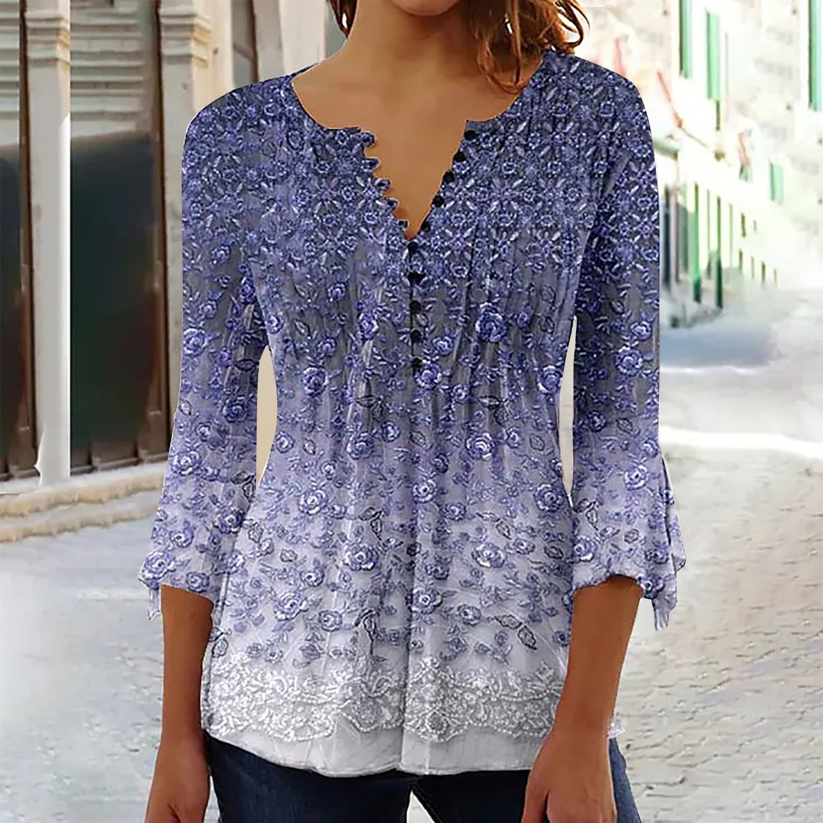 Click here for Unbranded 3/4 Sleeve Shirts For Women fashion Wome... prices