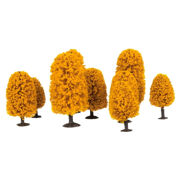 9pcs Orange Model Cedar Trees Layout Train Railway Scenery 1:100-1:200 ...