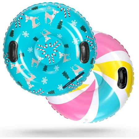 Wgthhk 37" Inflatable Snow Tube, 2 Pack Inflatable Sledding Tubes ...