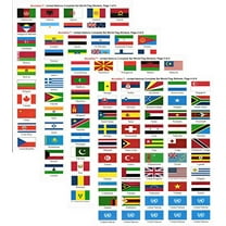 Made in The USA! United Nations Sticker Set with Country Name; 1.5" x 1 ...