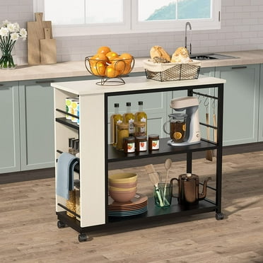 Slim Storage Cart, Rolling Narrow Kitchen Cart on Wheels for Small ...