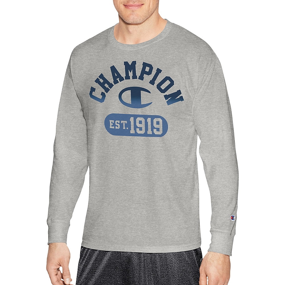 Champion Men Classic Jersey L/S Tee-Graphic - Gym Fade - Walmart.com