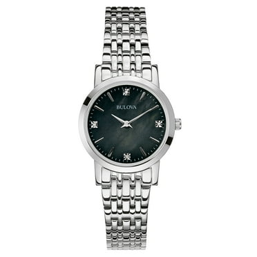 Bulova Women's Marine Star Diamonds Blue Mother of Pearl Watch 96R215 ...