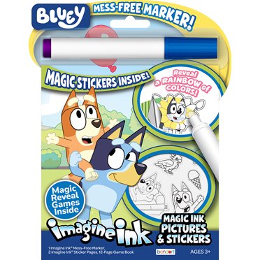 Bluey 16-Page Imagine Ink Coloring Book with Mess Free Marker - Walmart.com