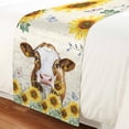 Bed Runner Sunflower Cow Bedding Scarves Soft Decorative Bed Flag ...