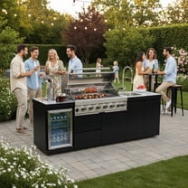 Stainless Steel 43-inch 6-Burner 85000 BTU Deluxe LP Gas Outdoor ...