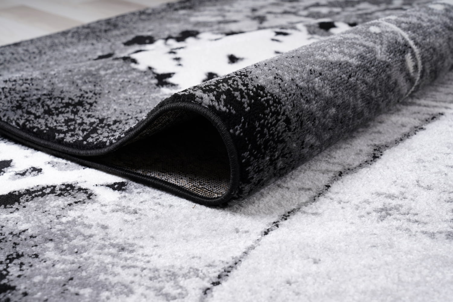 HT Design Rectangular Area Rug for Living Room,2032 Abstract Blue/Gray ...