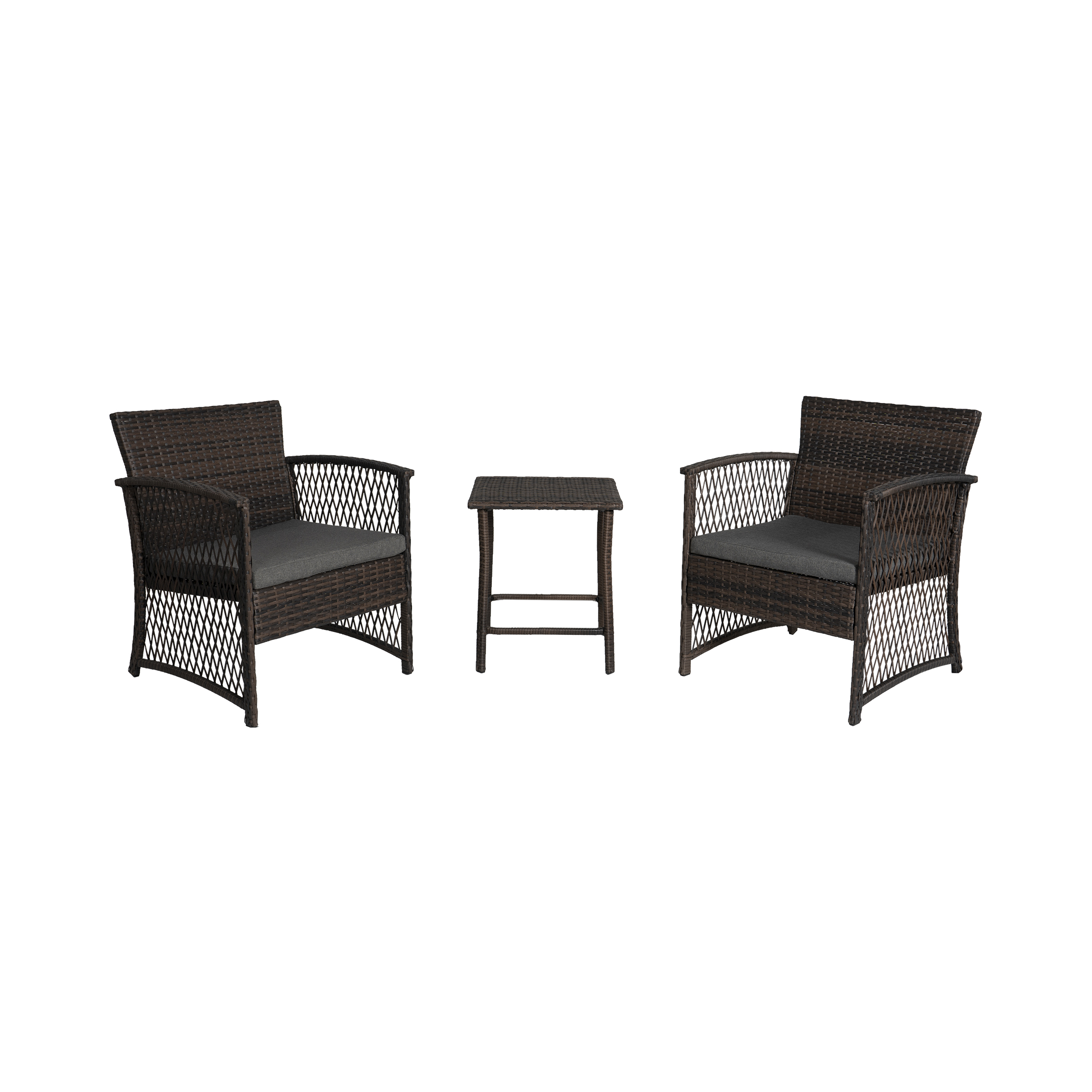 Bradley Outdoor Patio Wood 3-Piece Conversation Set - Walmart.com