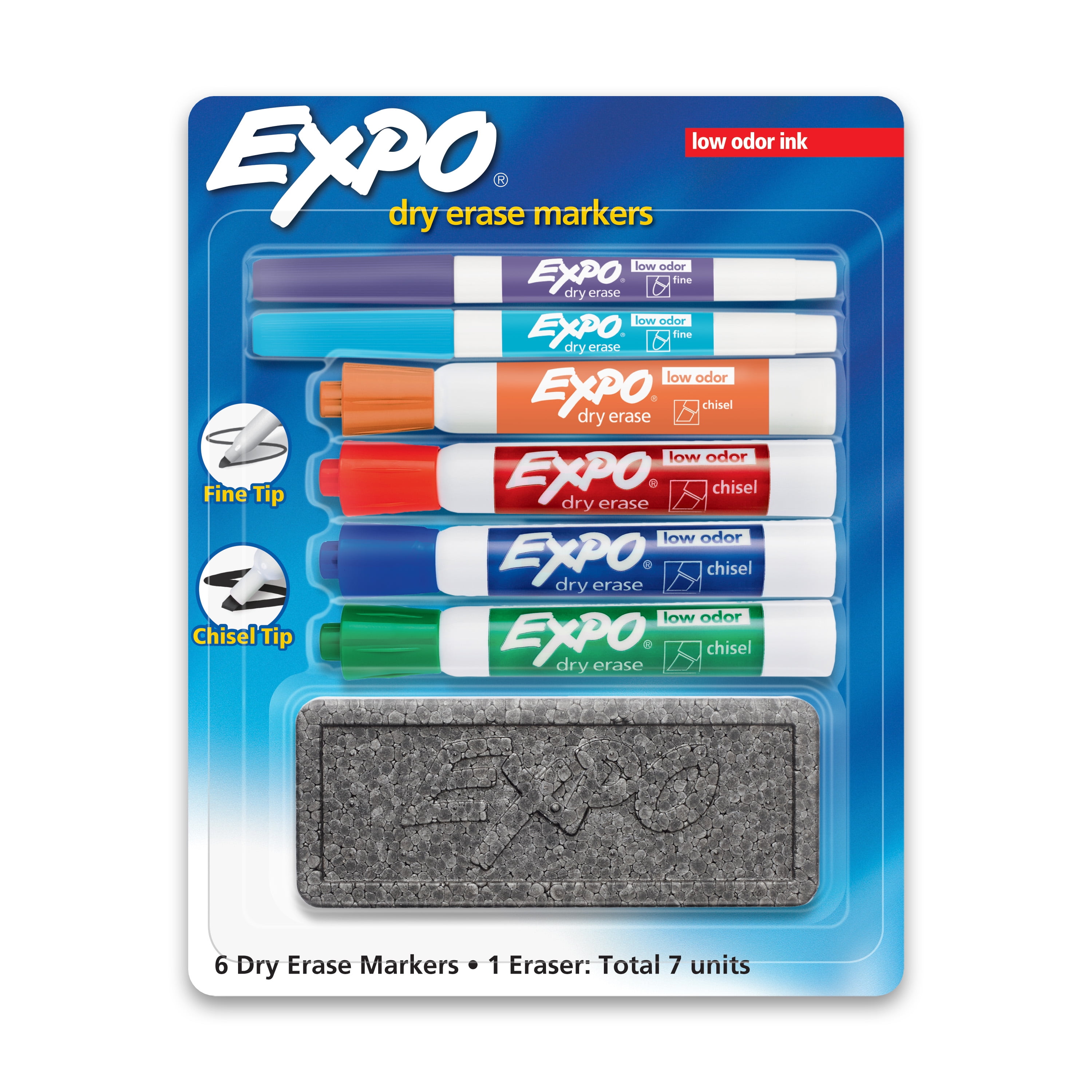 Expo Low Odor Dry Erase Markers, Chisel and Fine Tip, Assorted Colors ... Expo Low Odor Dry Erase Markers, Chisel and Fine Tip, Assorted Colors ...