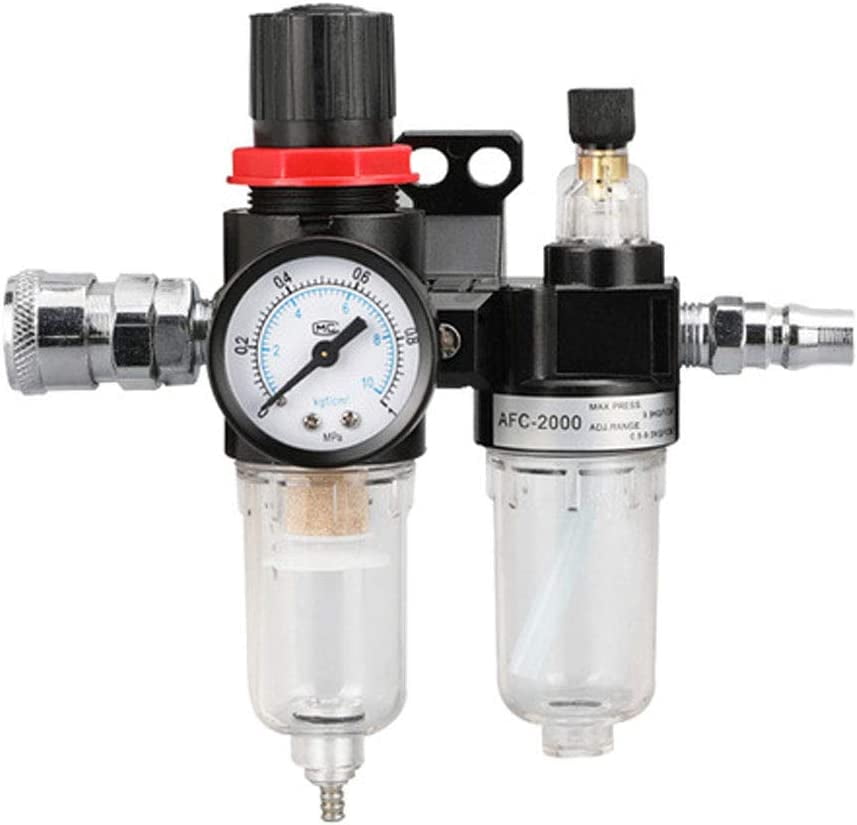 Regulador de filtro para aire comprimido Trampa de humedad de presión de 1/4" Aceite Lubricador ...