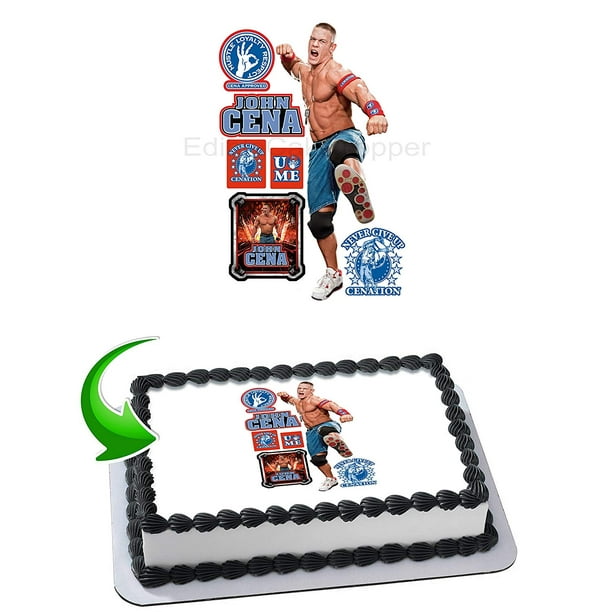 John Cena WWE Edible Cake Image Topper Personalized Picture 1/4 Sheet ...