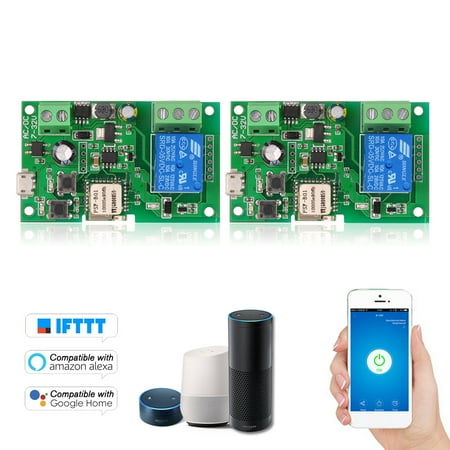 2PCS eWeLink DC5V 12V 24V 32V Wifi Switch Wireless Relay Module Smart ...