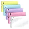 500-Pack 3x5 Inch Colored Index Cards with Key Ring - Heavyweight ...