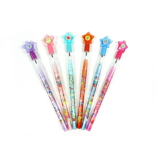 Autumn Multi Point Stackable Push Pencil Assortment with Eraser - 6 Pcs ...